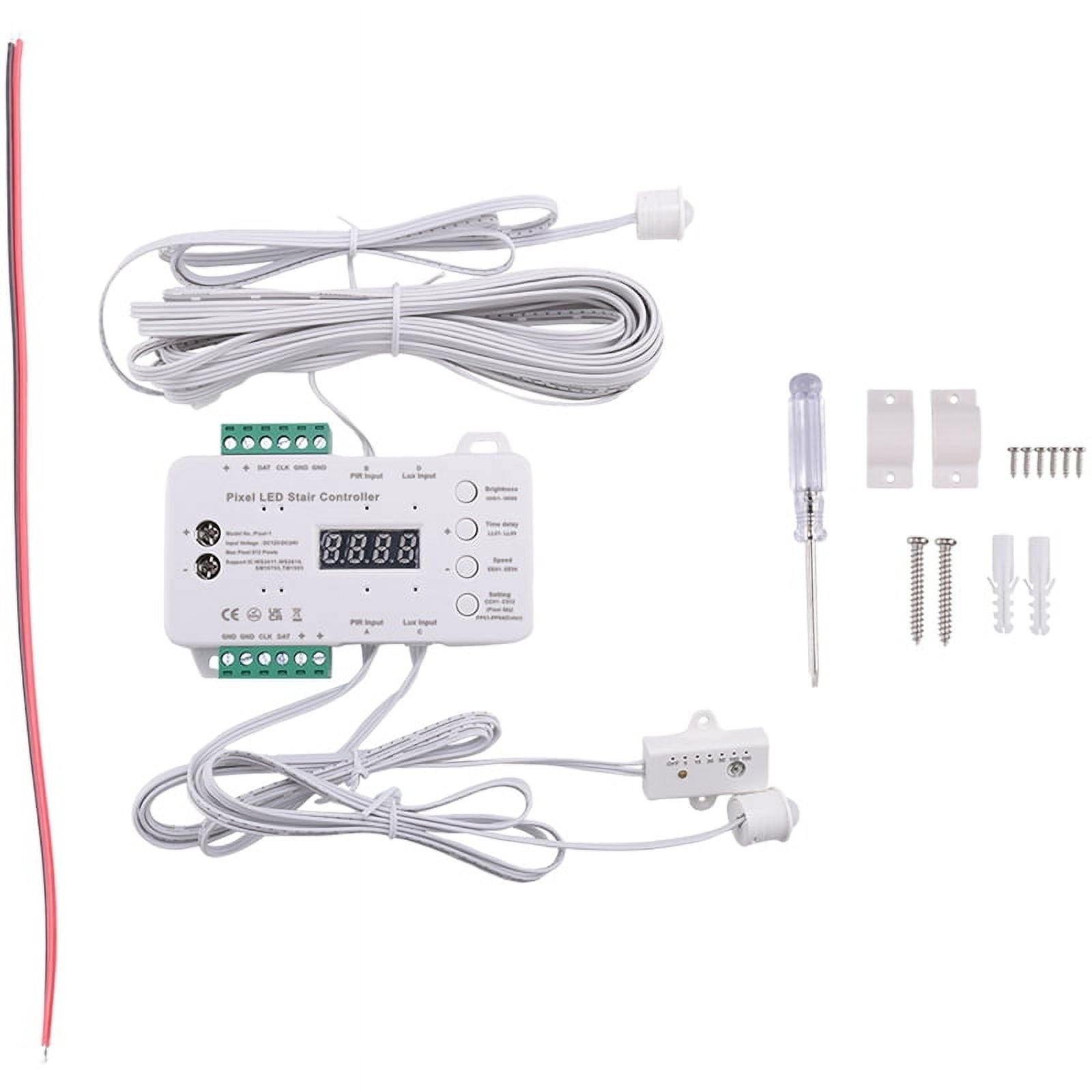 Motion Sensor LED Stair Pixel Lights Controller RGB LED Controller with ...