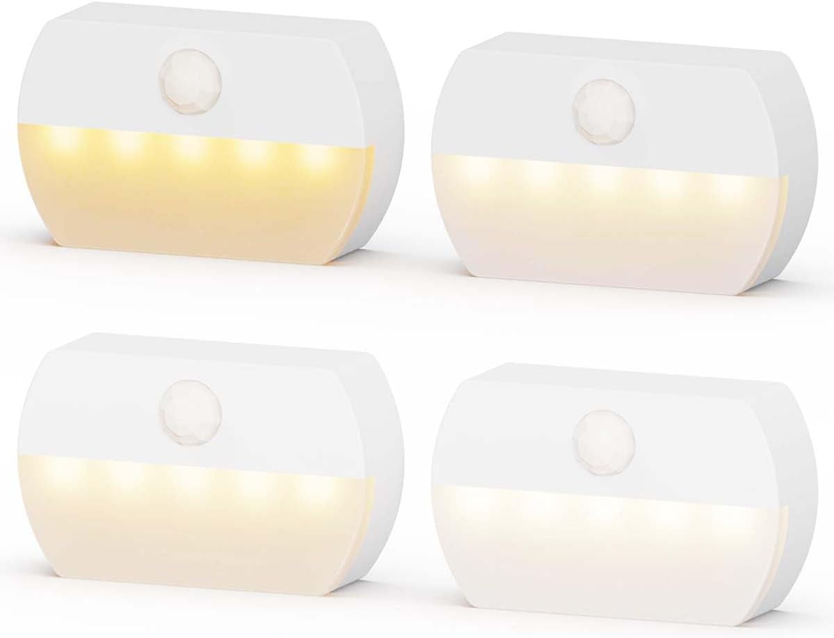 Motion Sensor Light Dimmable, Cordless Rechargeable Mini LED Night ...