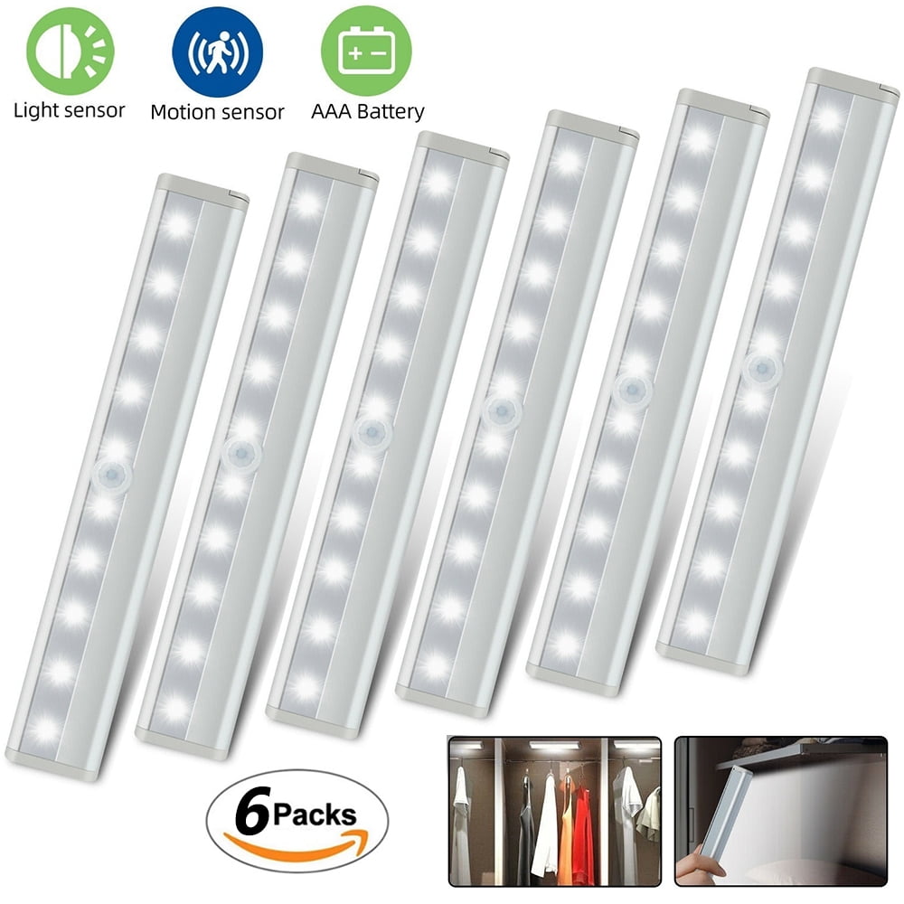 Motion Sensor Light Indoor, 10 LED Motion Sensor Closet Lights Battery ...