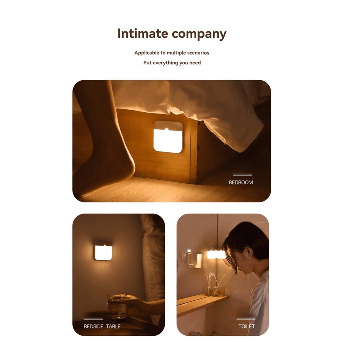 Motion Sensor Light Rechargeable LED Lamp for Bedroom Kitchen Stair ...