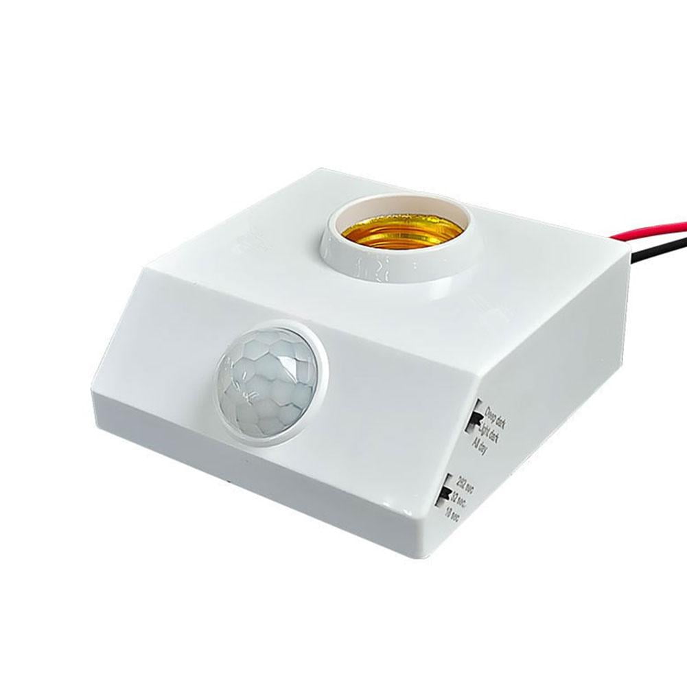 Motion Sensor Light Socket Adapter Holder Infrared LED Bulb R7 N E27 ...