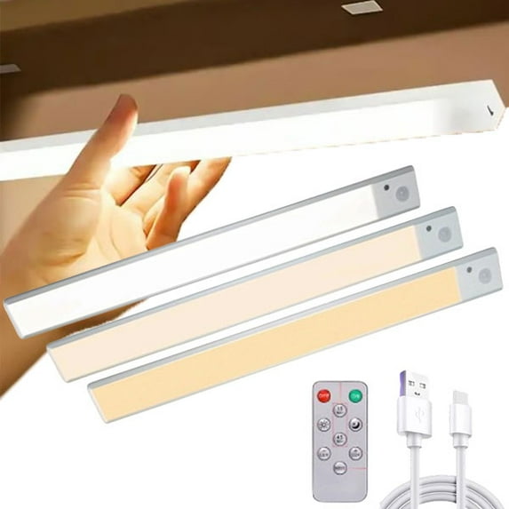 Motion Sensor Magnetic Under Cabinet Light, Punch-Free Smart Sensor LED ...