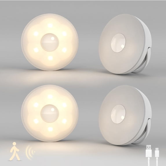 Motion Sensor Night Light (4 ), Operated Night Lights with Soft Warm ...