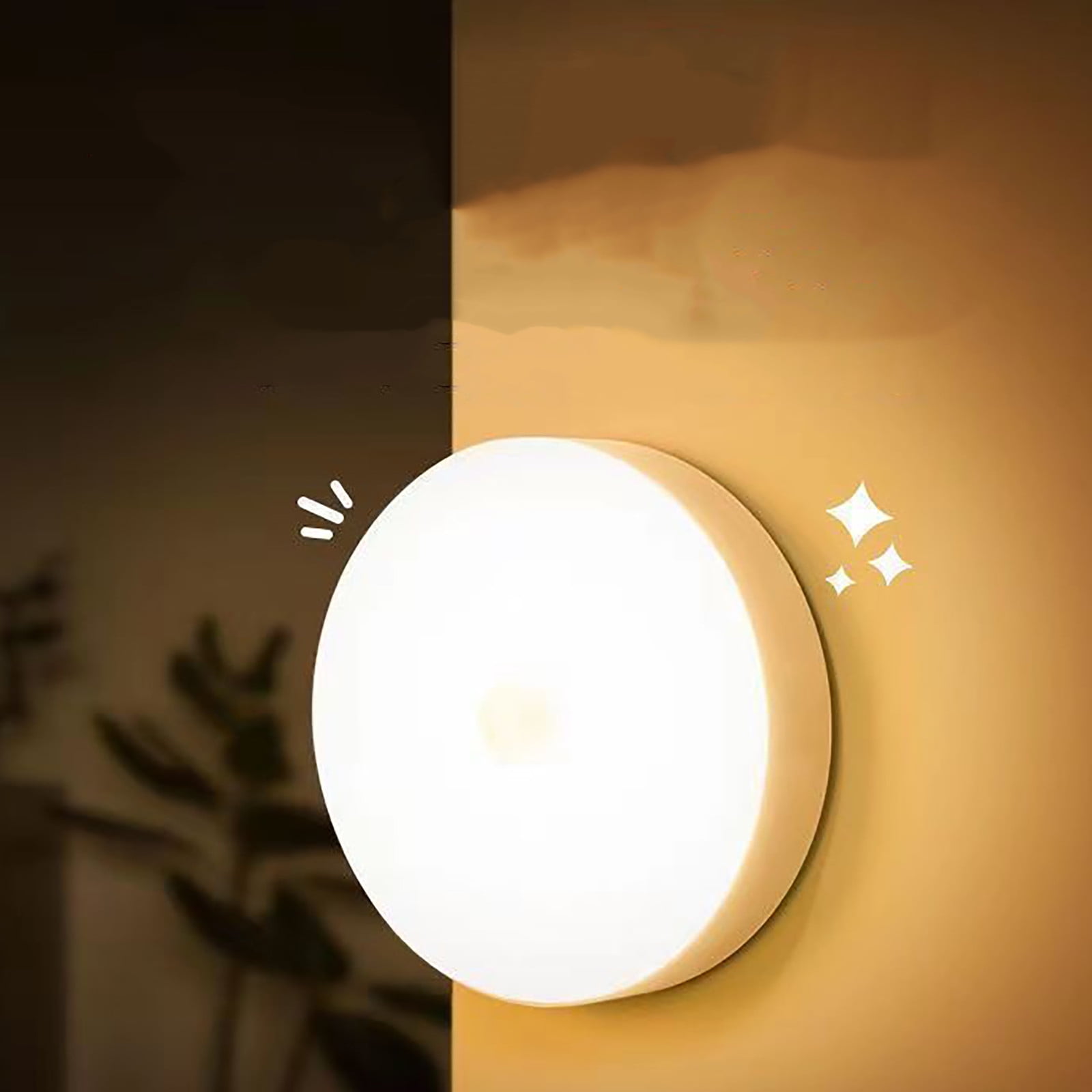 Motion Sensor Night Light Auto-On/Off - Cordless Bright Led 120° Detection Light for Hallway ...
