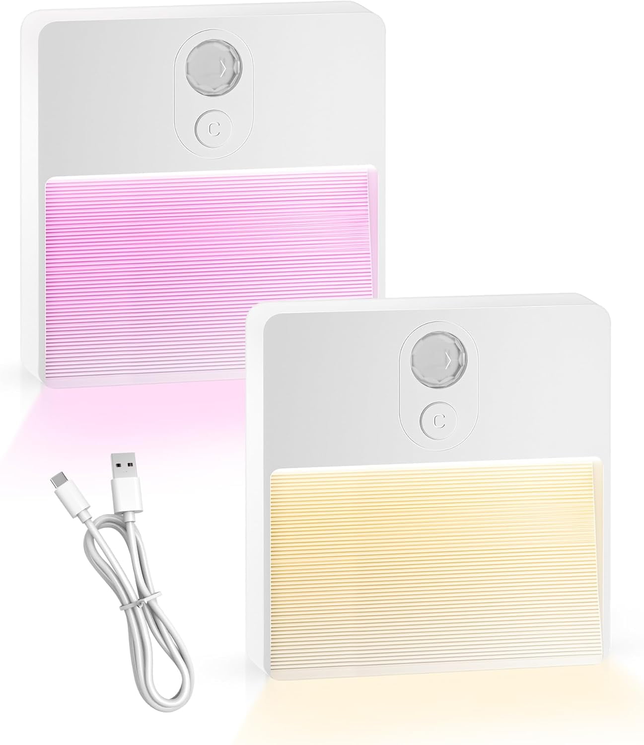 Motion Sensor Night Light: Stick-on Rechargeable LED Warm Night Lights ...