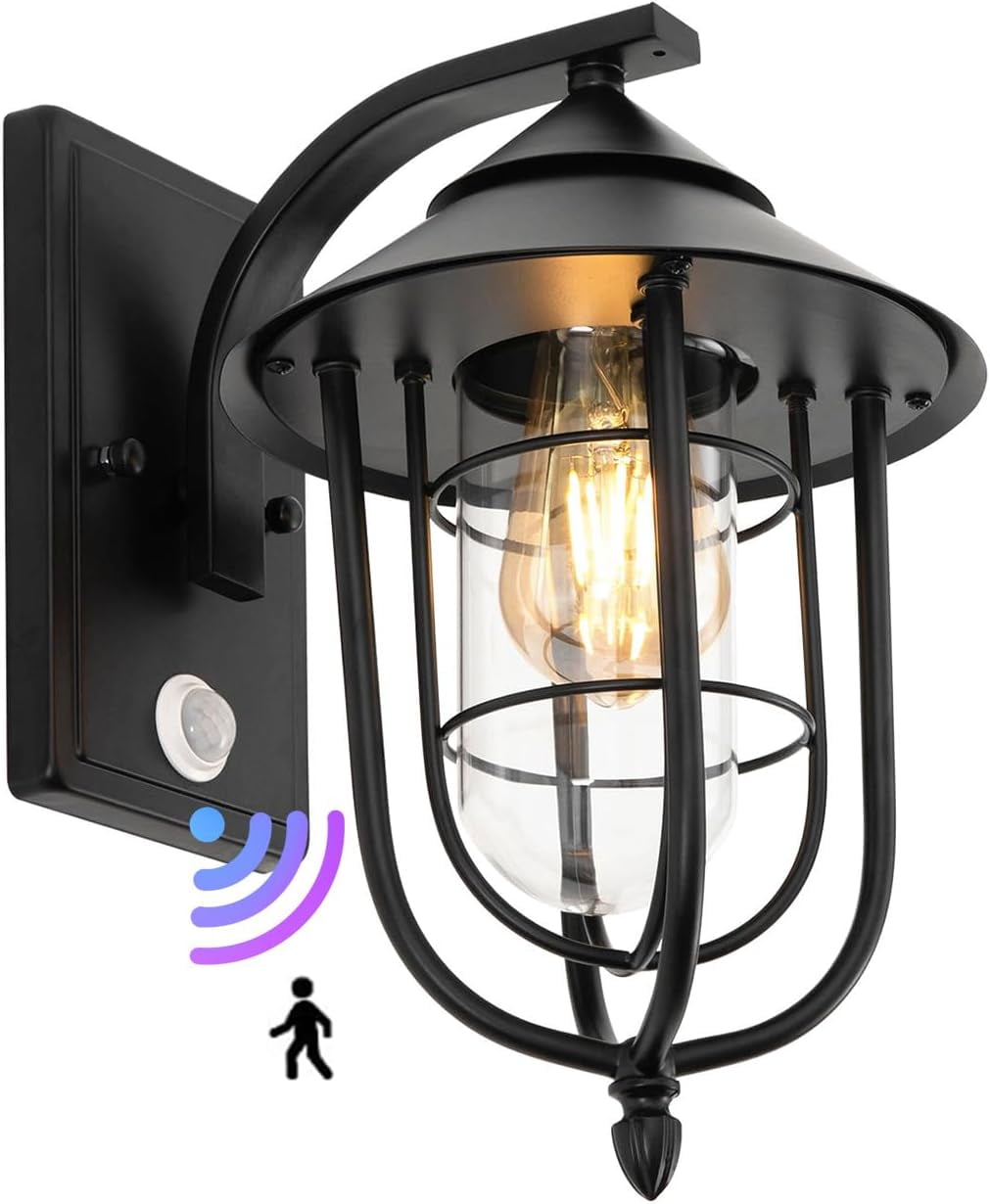 Motion Sensor Outdoor Wall Lights, Dusk to Dawn Porch Sconce ...