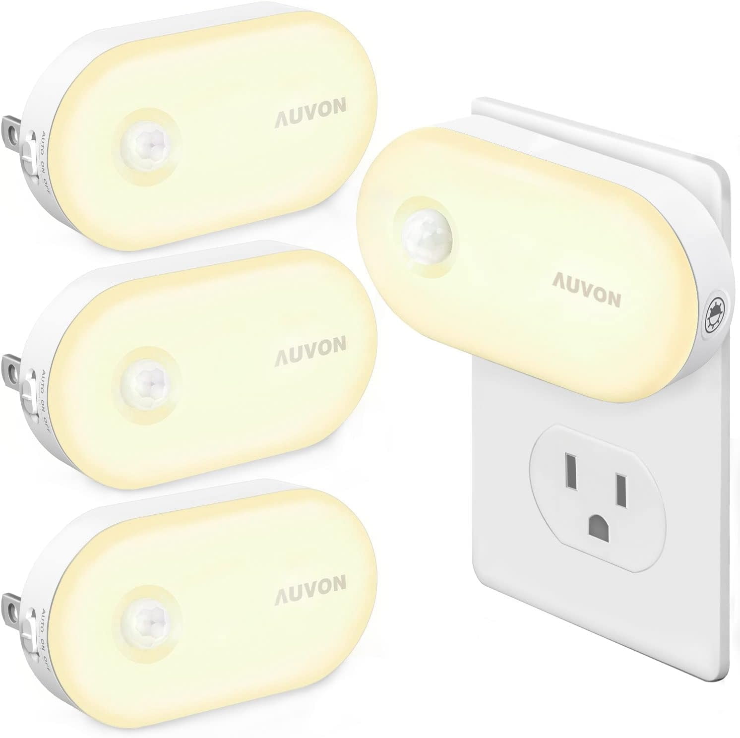 Motion Sensor Plug-In LED Night Light, Dimmable 1-120 Lumens, Plastic ...