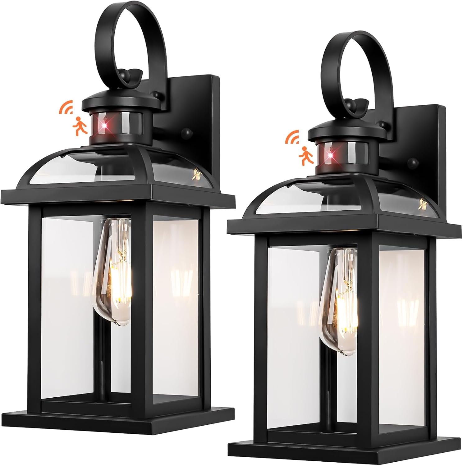 Motion Sensor Porch Lights Dusk to Dawn 16 Inch, 2-Pack Aluminum Anti ...