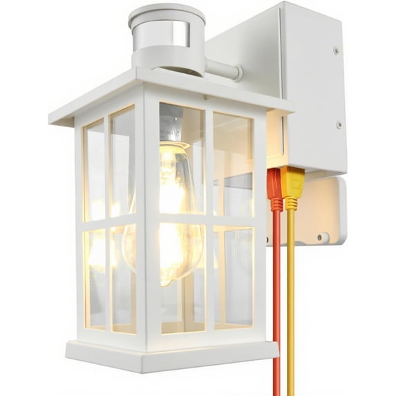 Motion Sensor Porch Lights with GFCI Outlet, Outside Dusk to Wall Mount ...