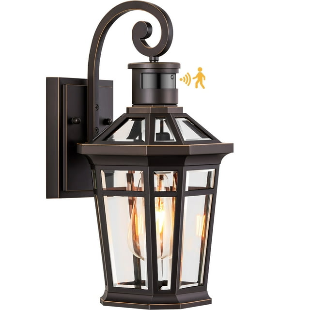Motion Sensor Porch Lights Outdoor Wall Mount, Oil Rubbed Bronze ...