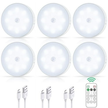 CUITING Motion Sensor Puck Lights LED Wireless USB Rechargeable Battery ...
