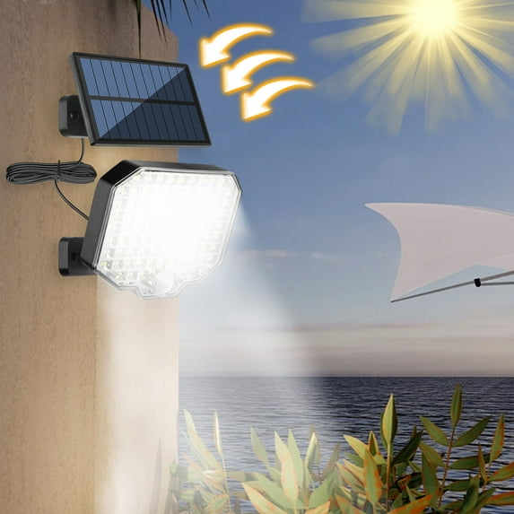 Motion Sensor Solar Lights Outdoor with 3 Lighting Modes and Remote ...