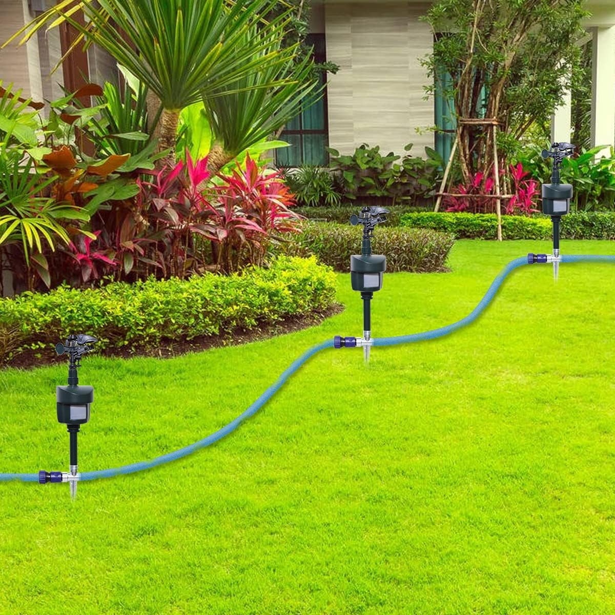 Motion Sensor Sprinkler for Garden - Automatic Animal Deterrent with ...