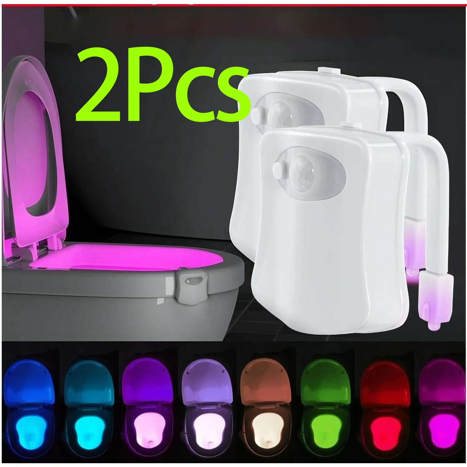 Motion Sensor Toilet Night Light - 4 Color Changing LED Bowl Light ...