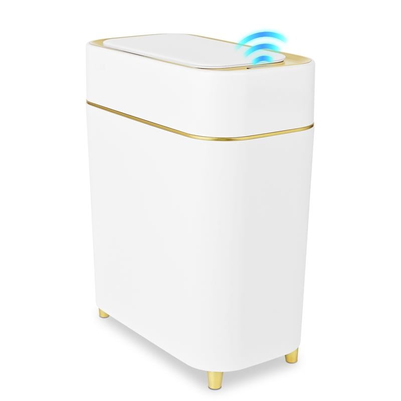 Motion Sensor Trash Can with Lid, 3.5 Gallon Touchless Trash Bin ...