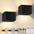Motion Sensor Wall Sconces with Remote Control, 6000mAh Black Wireless ...