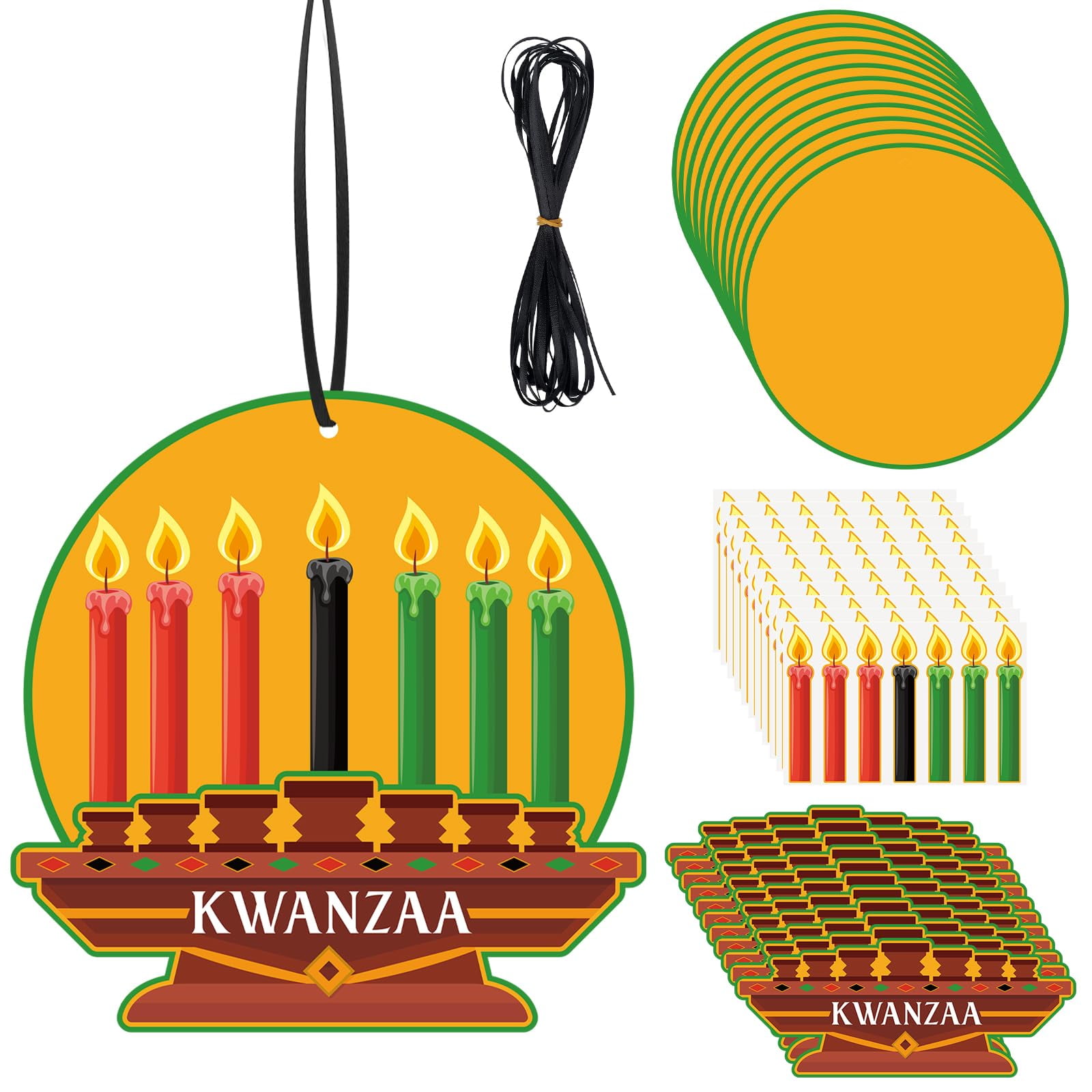 Motipuns 24 Sets Kwanzaa IFF17 Craft Make Your Own Candles with Ribbon ...