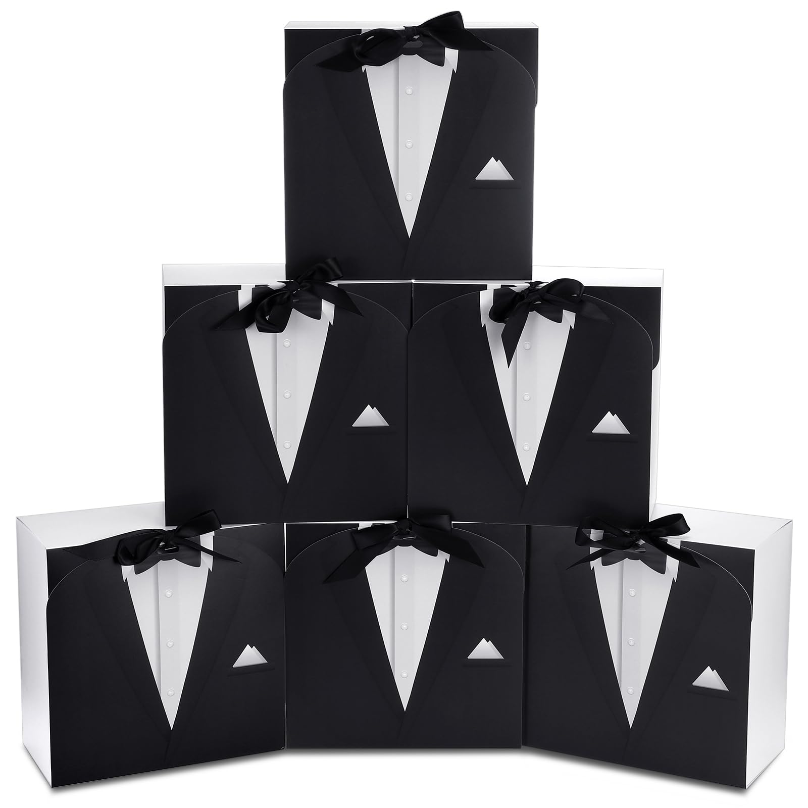 Motipuns Set of 6 Groomsmen Gift BSL1 Box with Ribbon Groomsmen ...