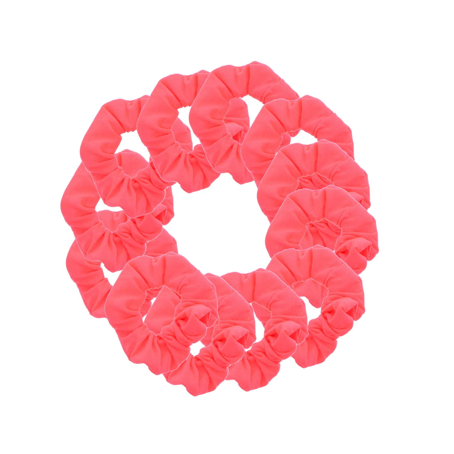 Motique Accessories 12 Pack Solid Hair Ties Scrunchies (Neon Pink ...