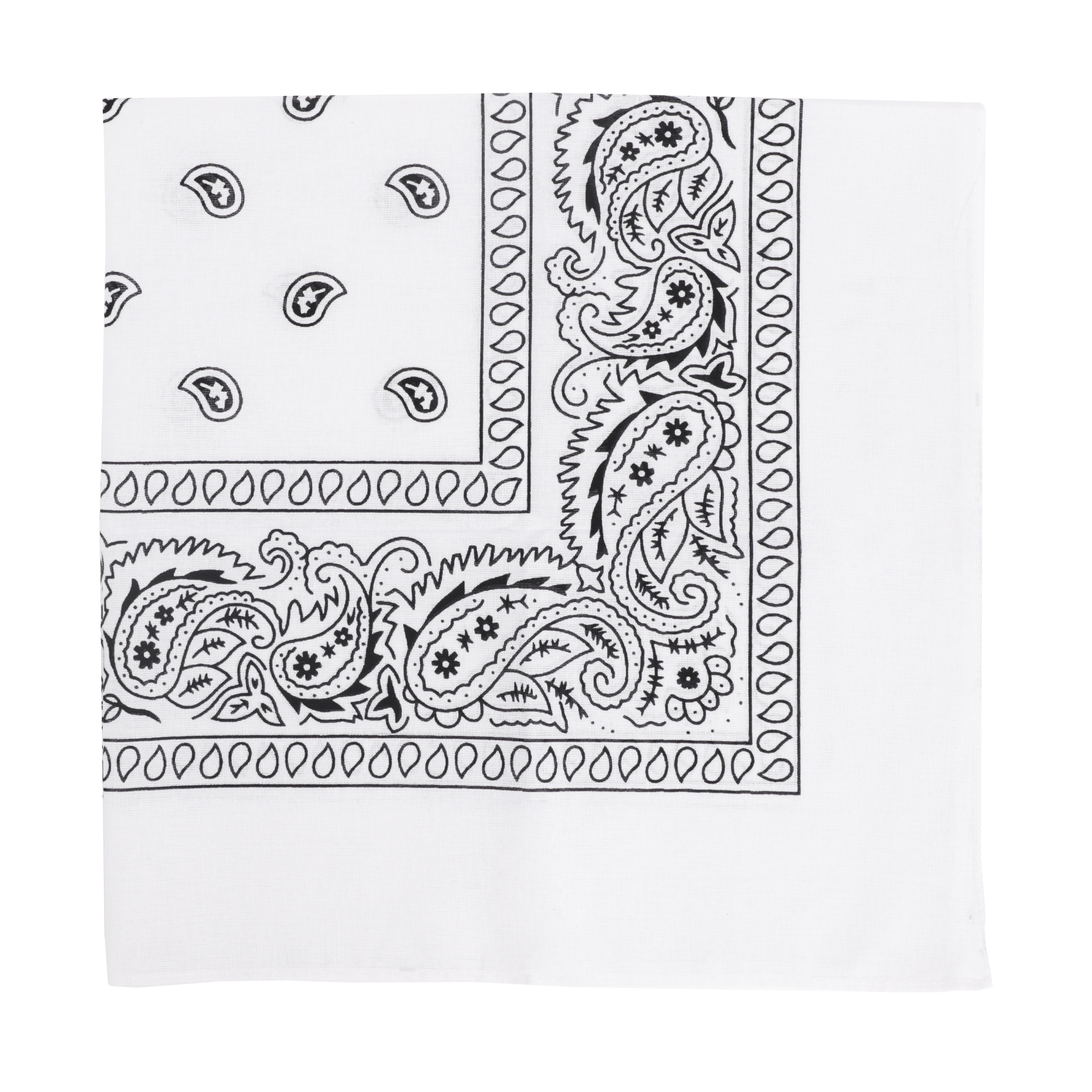 Motique Accessories 22 inch Cotton Paisley Bandana-Large White ...