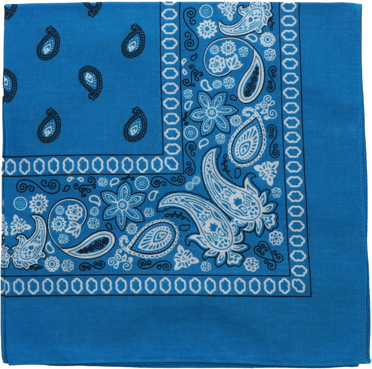 Motique Accessories Classic Paisley Bandana, 22-inch Cotton Headscarf ...