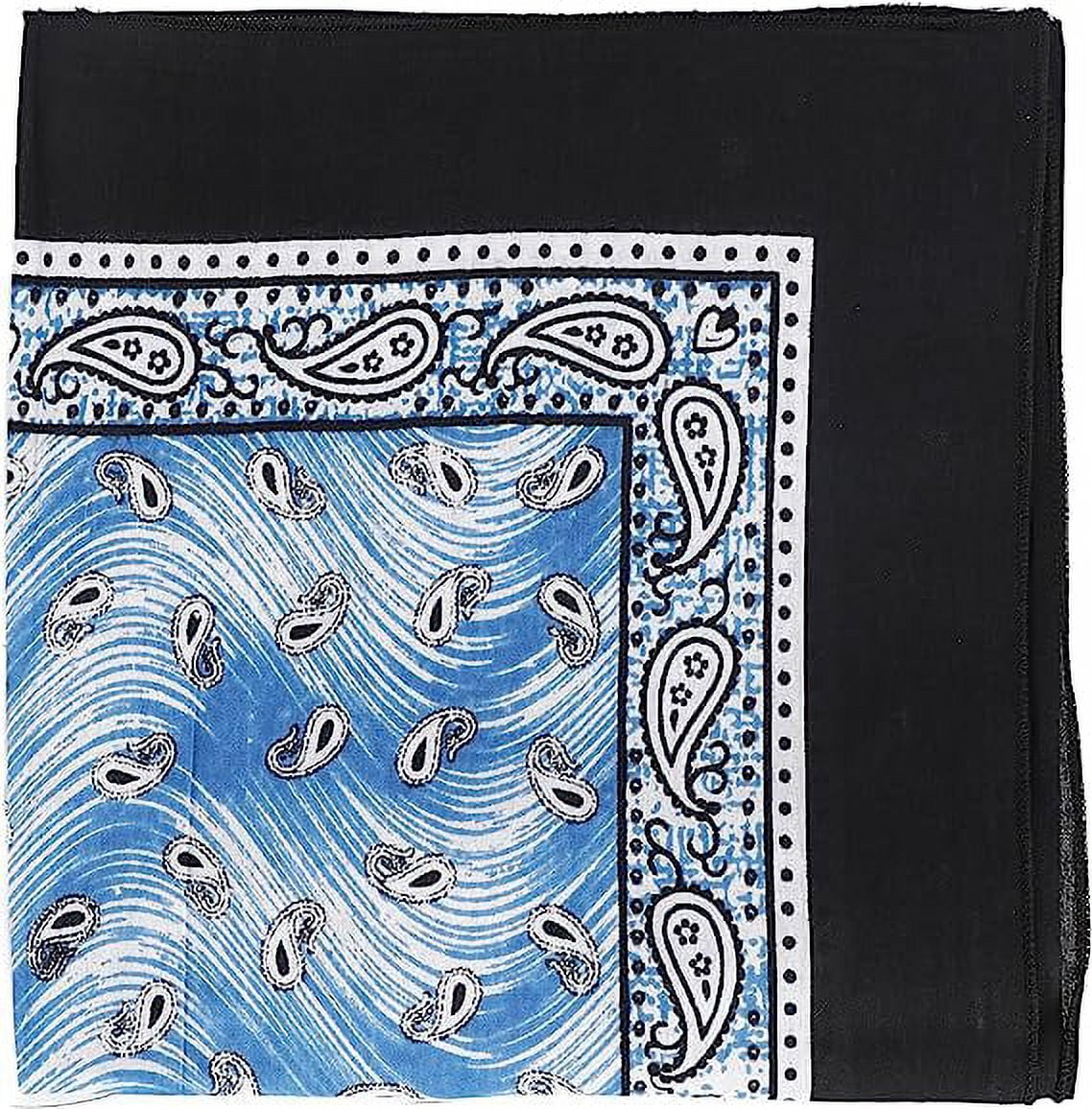 Motique Accessories 22in Cotton Paisley Bandana (Blue Wave) - Walmart.com