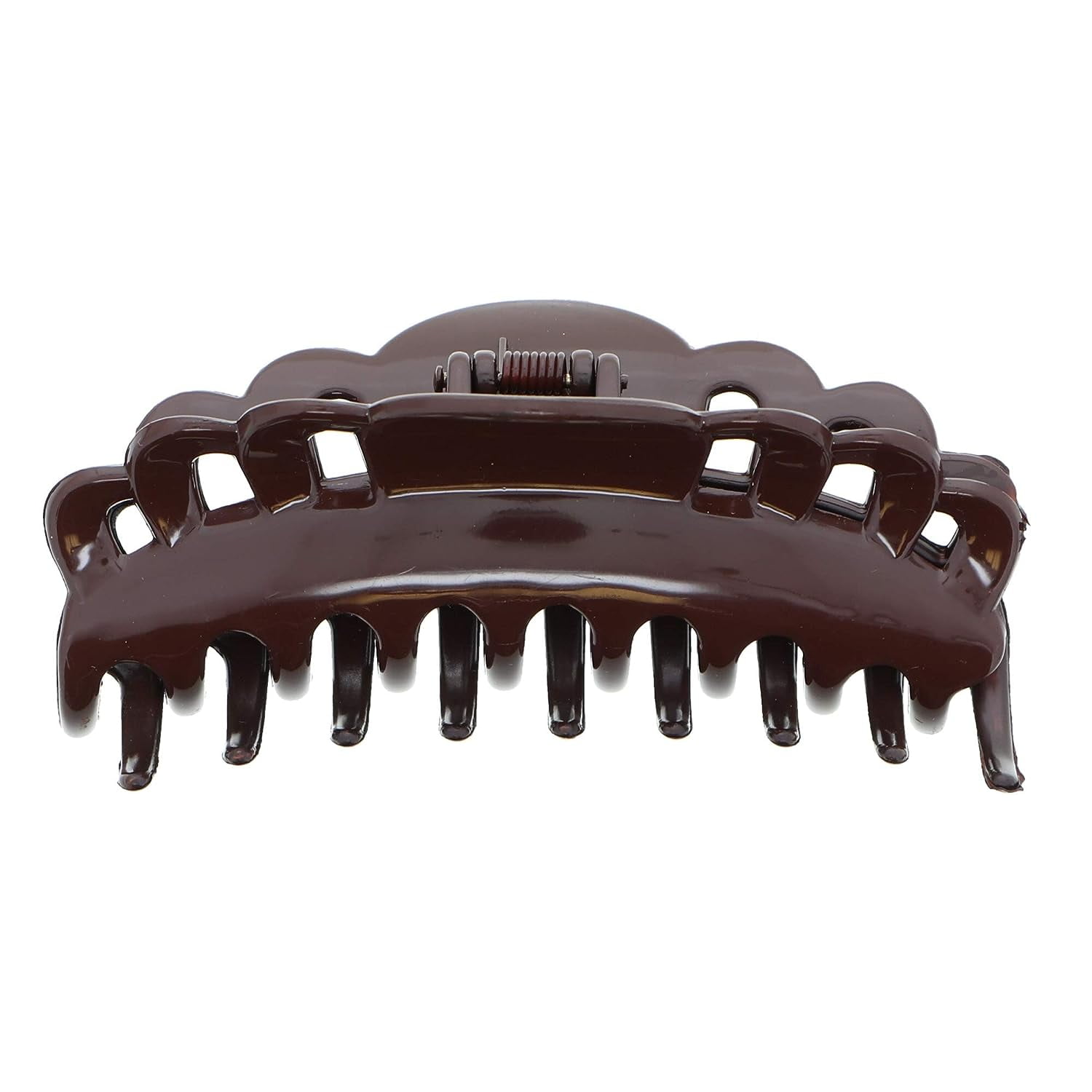 Motique Accessories 4 inch Scalloped Jaw Clip with Holes-Brown ...