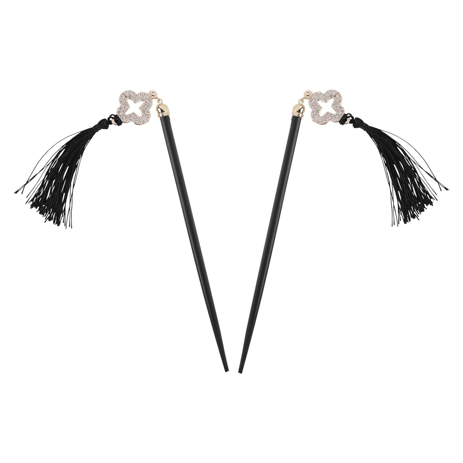 Motique Accessories Adult Hair Sticks with Tassels, Wooden Chopsticks ...