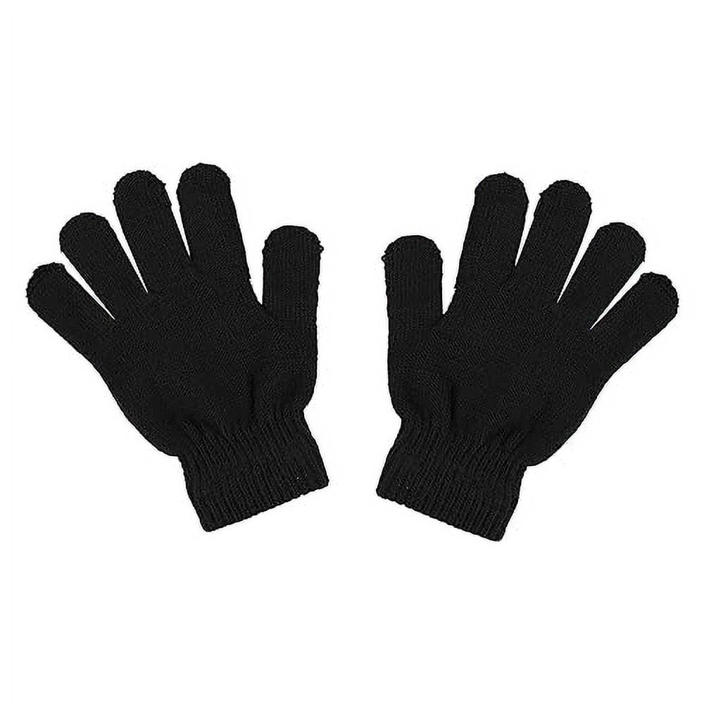 Motique Accessories Black Kids Magic Knit Mitten Gloves for Girls/Boys ...