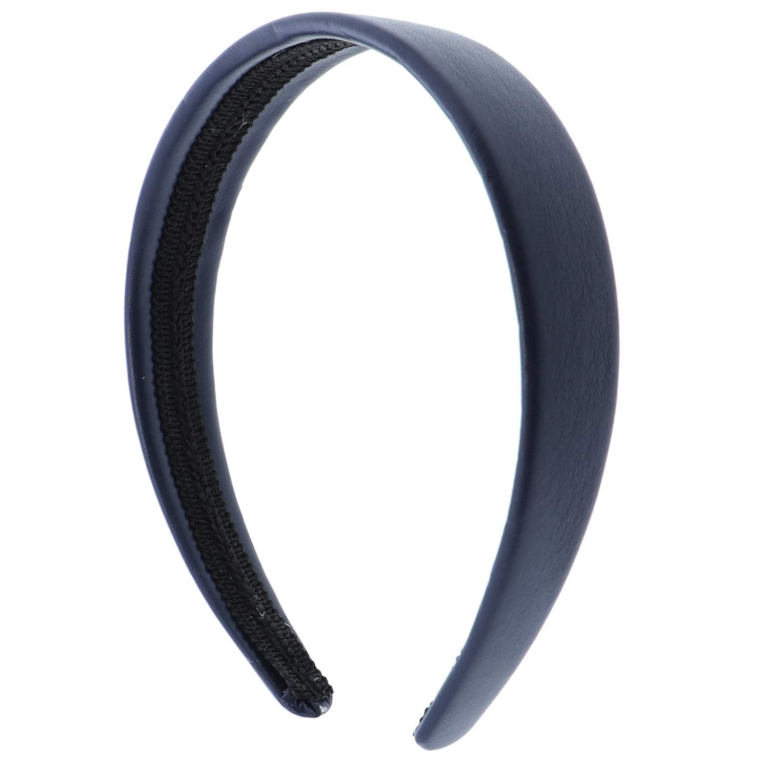 Motique Accessories Blue 1 inch Wide Leather like Headband Solid Hair ...
