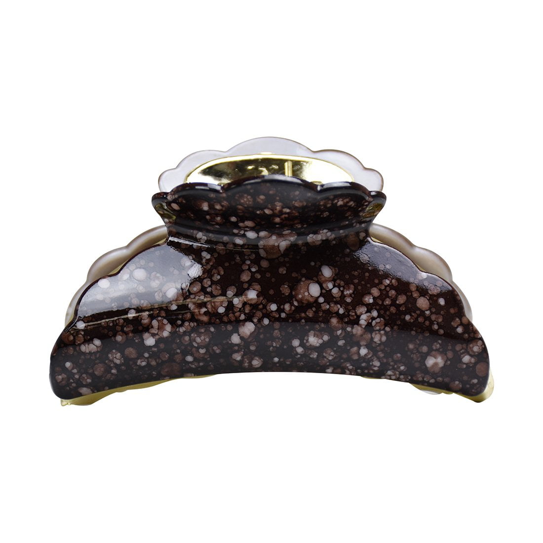 Motique Accessories Brown 3.5 inch Scalloped Marbelized Jaw Clip for Adult Female and Girls ...
