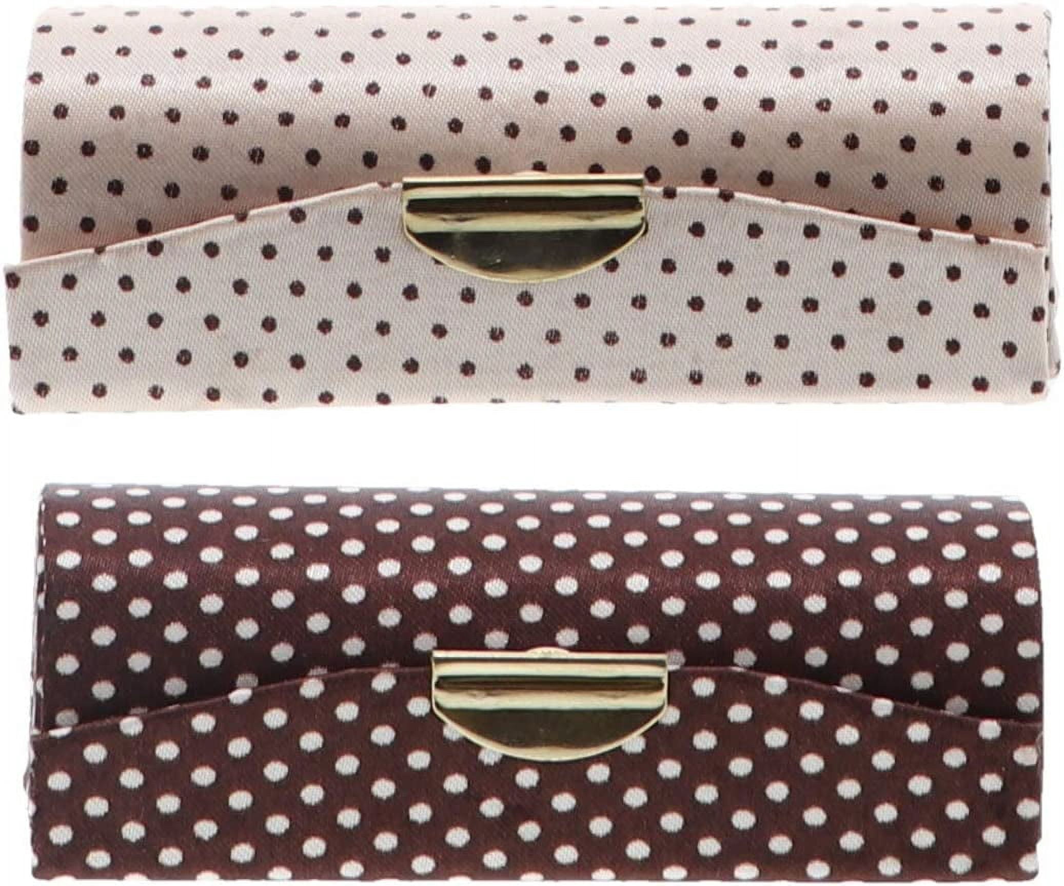Motique Accessories Brown & Champagne Polka Dot Lipstick Case with ...