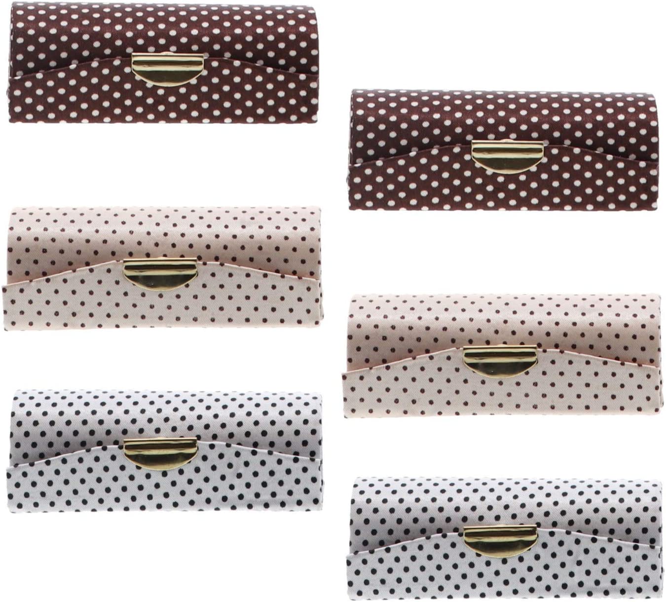 Motique Accessories Brown & White & Champagne Polka Dot Lipstick Case ...