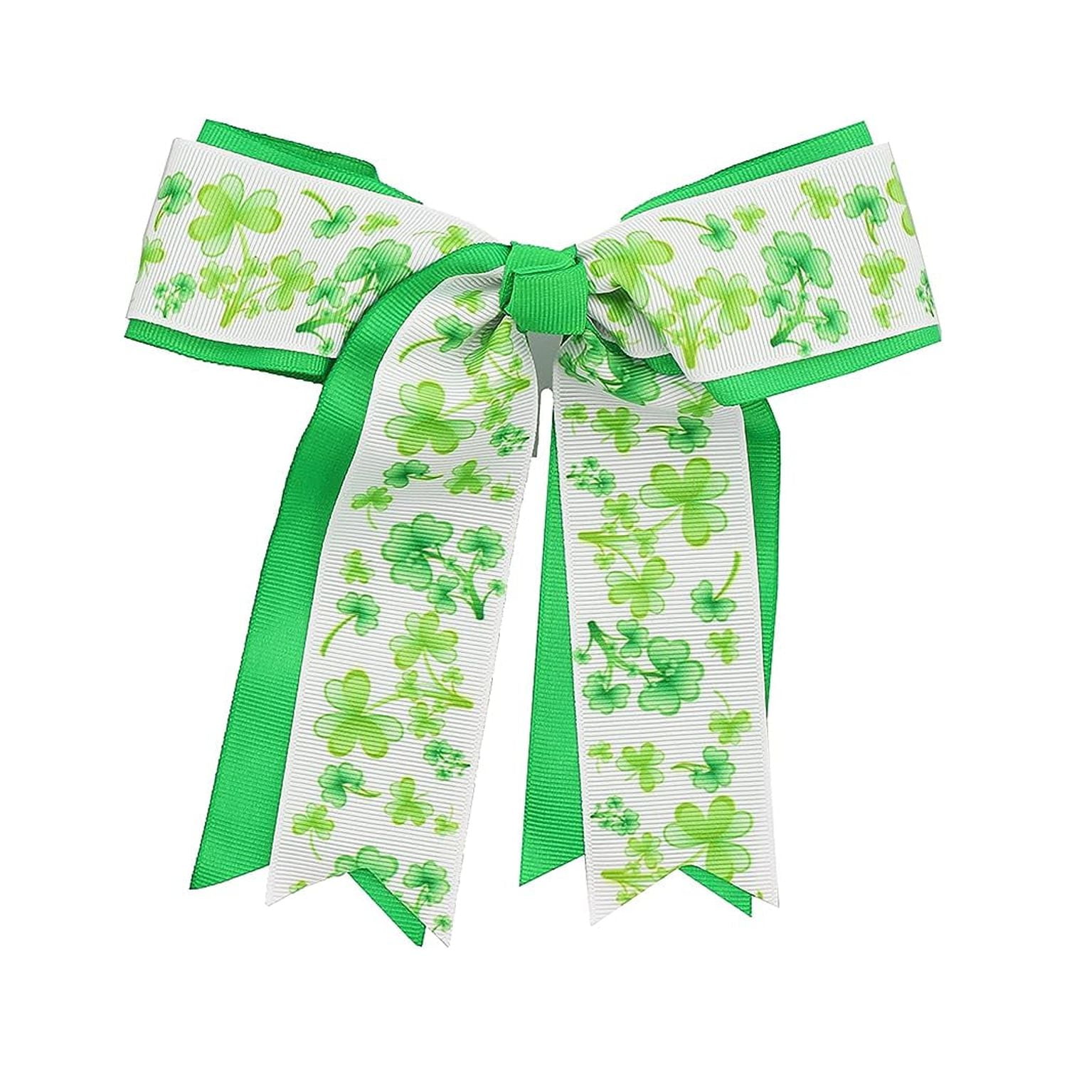 Motique Accessories Double Layered Shamrock Bow with Classic Tails for ...