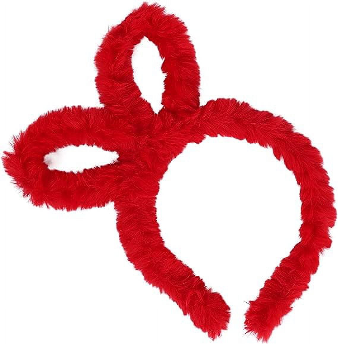 Motique Accessories Fuzzy Headband, Bunny Ears, Red, Faux Fur, Costumes ...