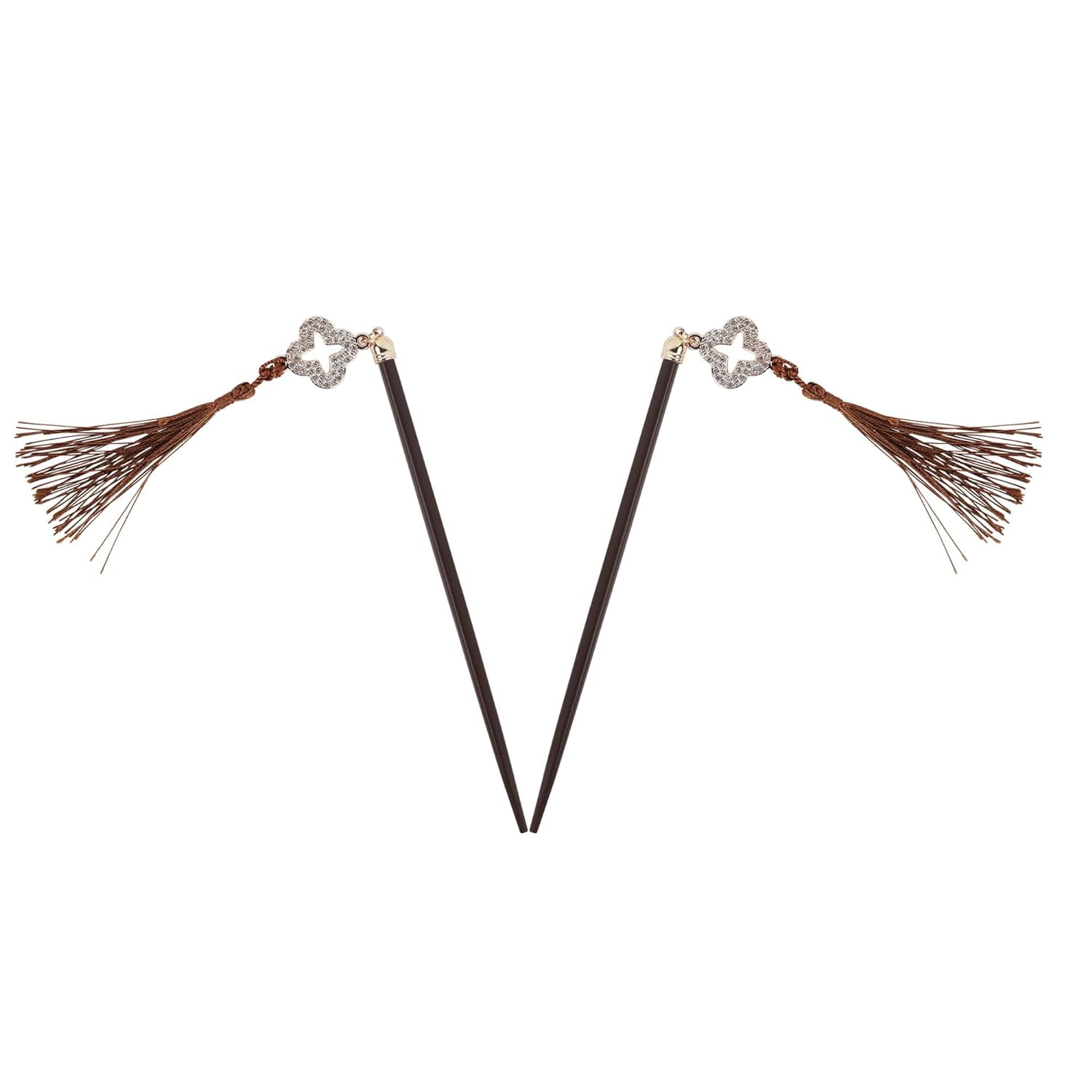 Motique Accessories Hair Sticks with Tassels, Wooden Chopsticks for ...