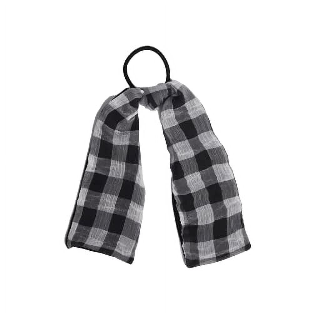 Motique Accessories Pony Holder with Plaid Tails, Hair Tie with Ribbon ...