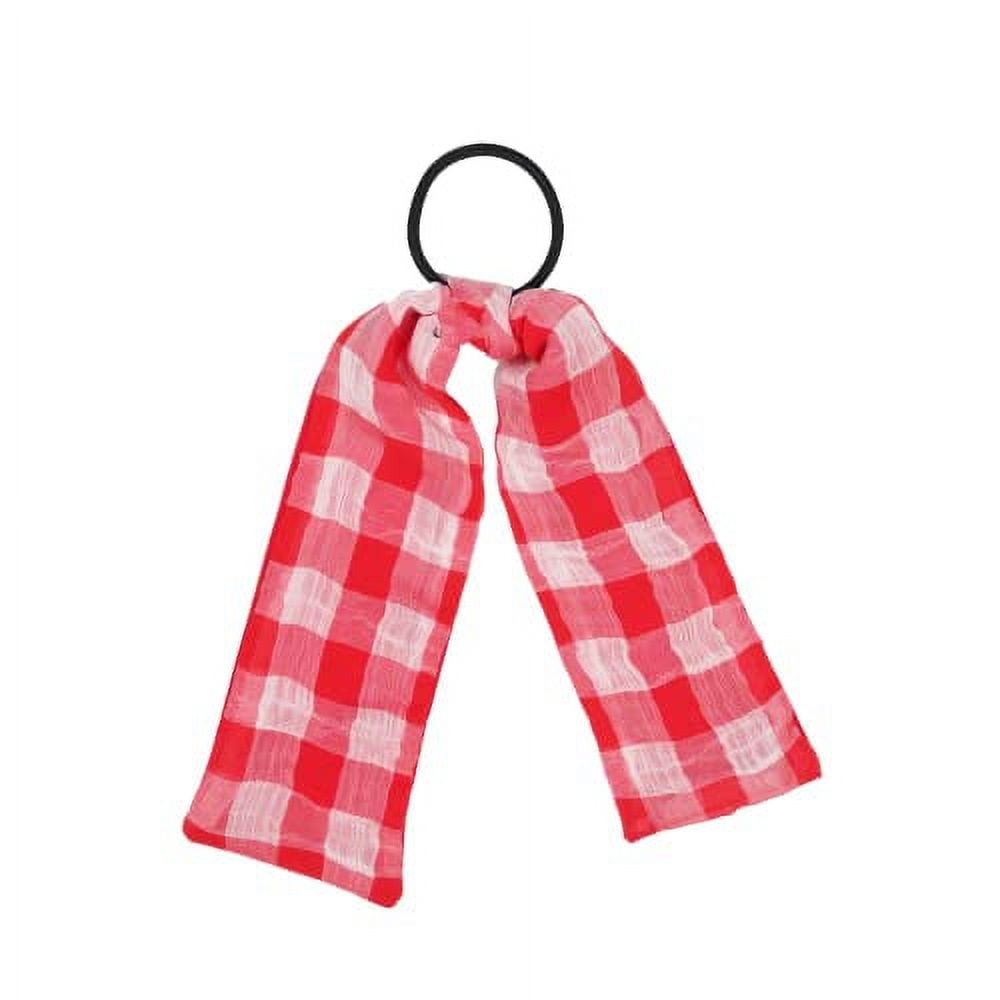 Motique Accessories Pony Holder with Plaid Tails, Hair Tie with Ribbon ...