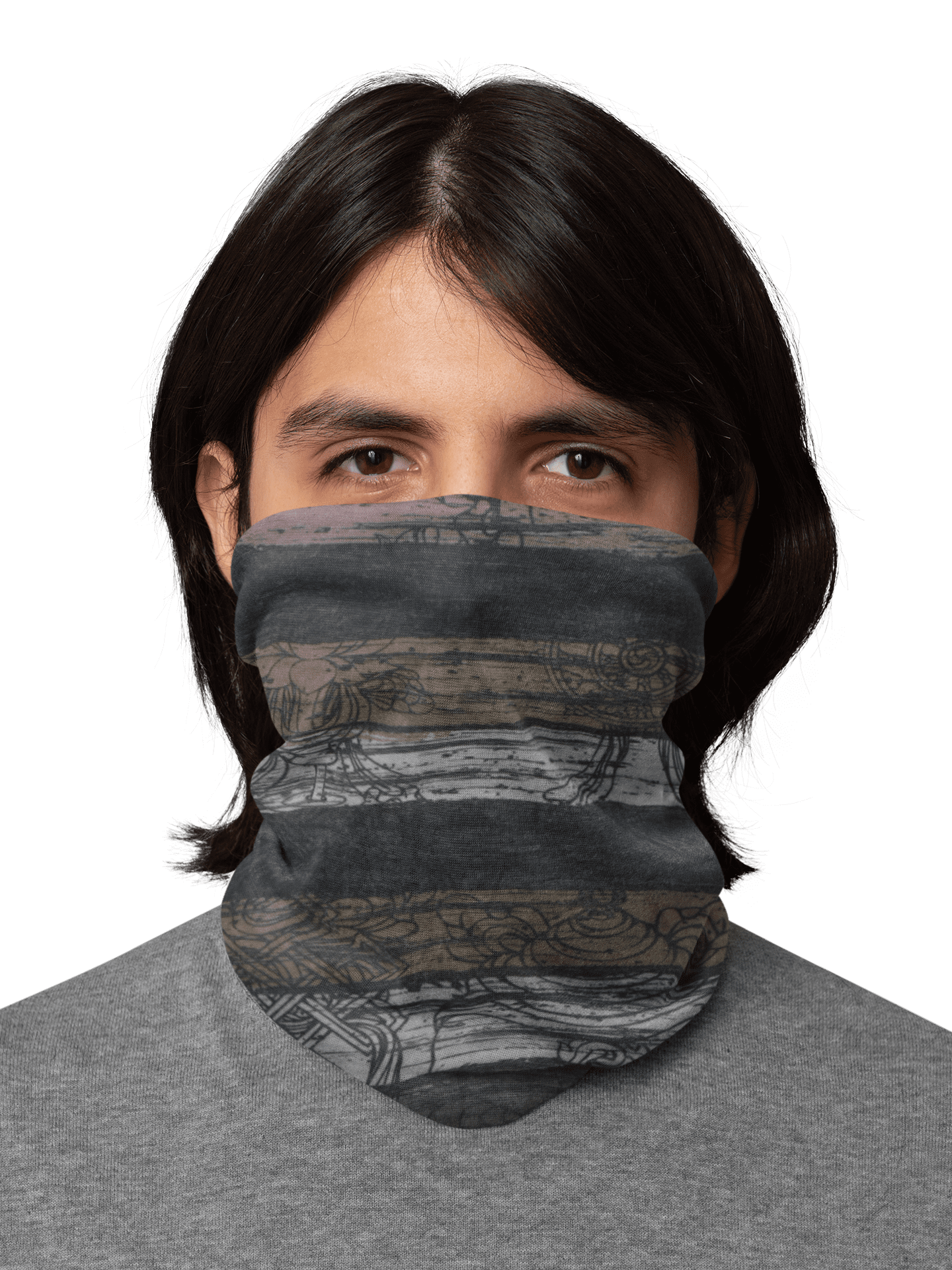 Motique Accessories Seamless Cotton Bandana Tube Face Scarf-Brown Mauve ...