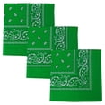Motique Accessories Set of 3 Paisley Bandanas – 100% Cotton - Kelly ...