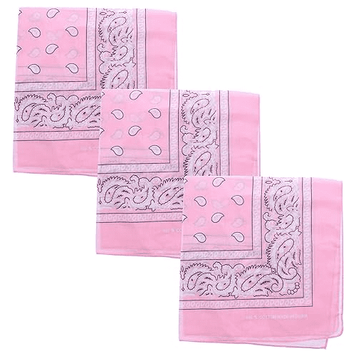 Motique Accessories Set of 3 Paisley Bandanas – 100% Cotton - Light ...