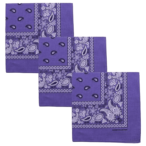 Motique Accessories Set of 3 Paisley Bandanas – 100% Cotton - Light ...