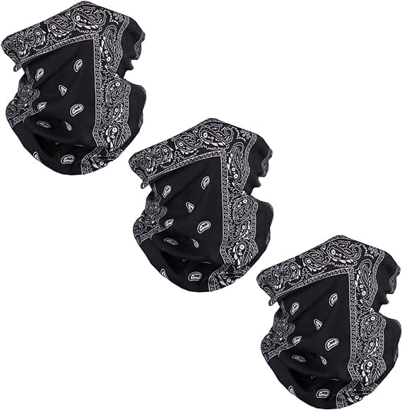 Motique Accessories Set of 3 Paisley Bandana Neck Gaiter Tube Headwear ...