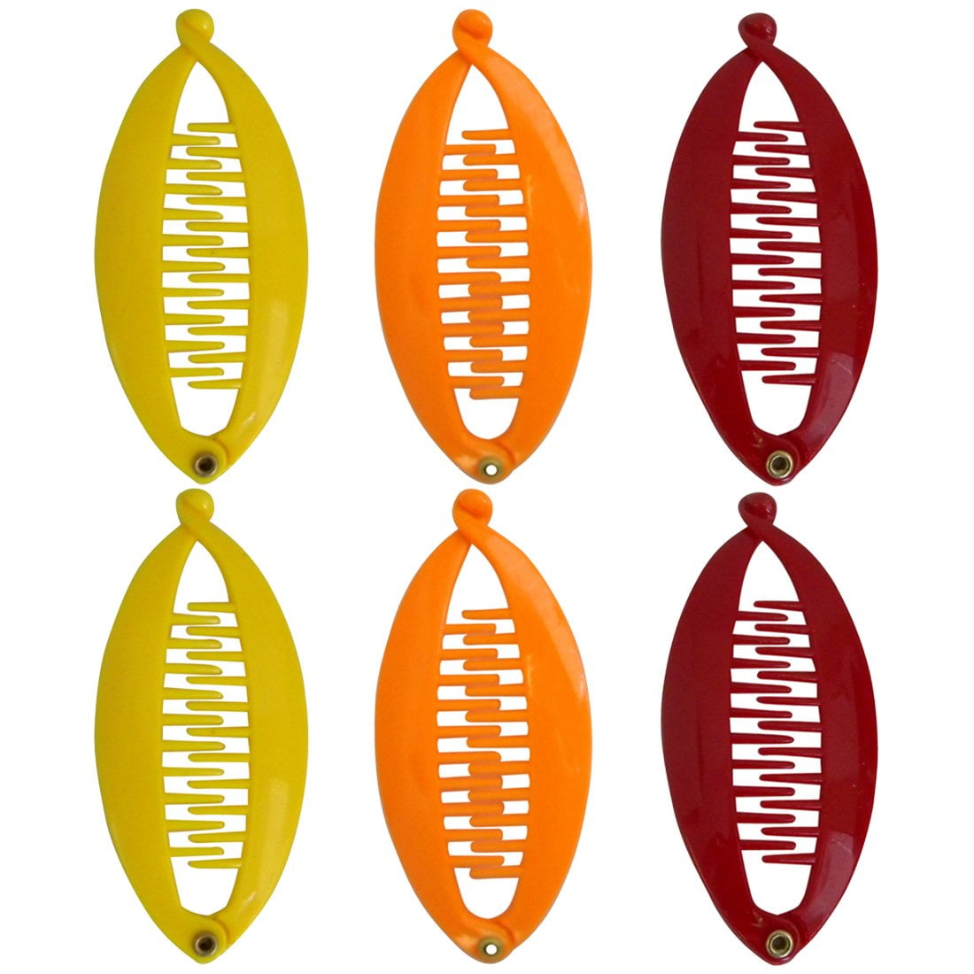Motique Accessories Set of 6 Mini Banana Hair Clips for Adult Female ...
