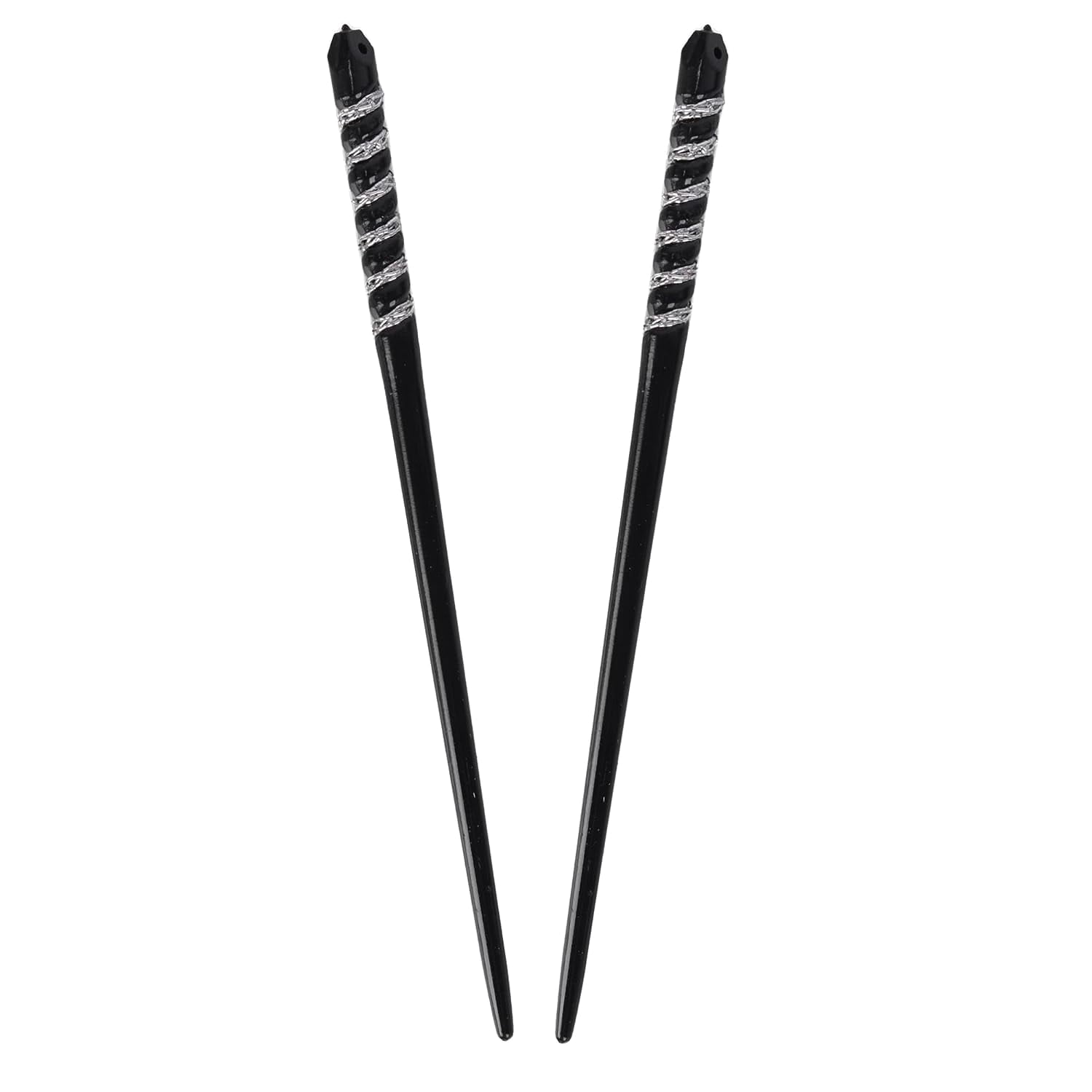 Motique Accessories Silver Twirly Design Diamond Hair Stick Chop Sticks ...