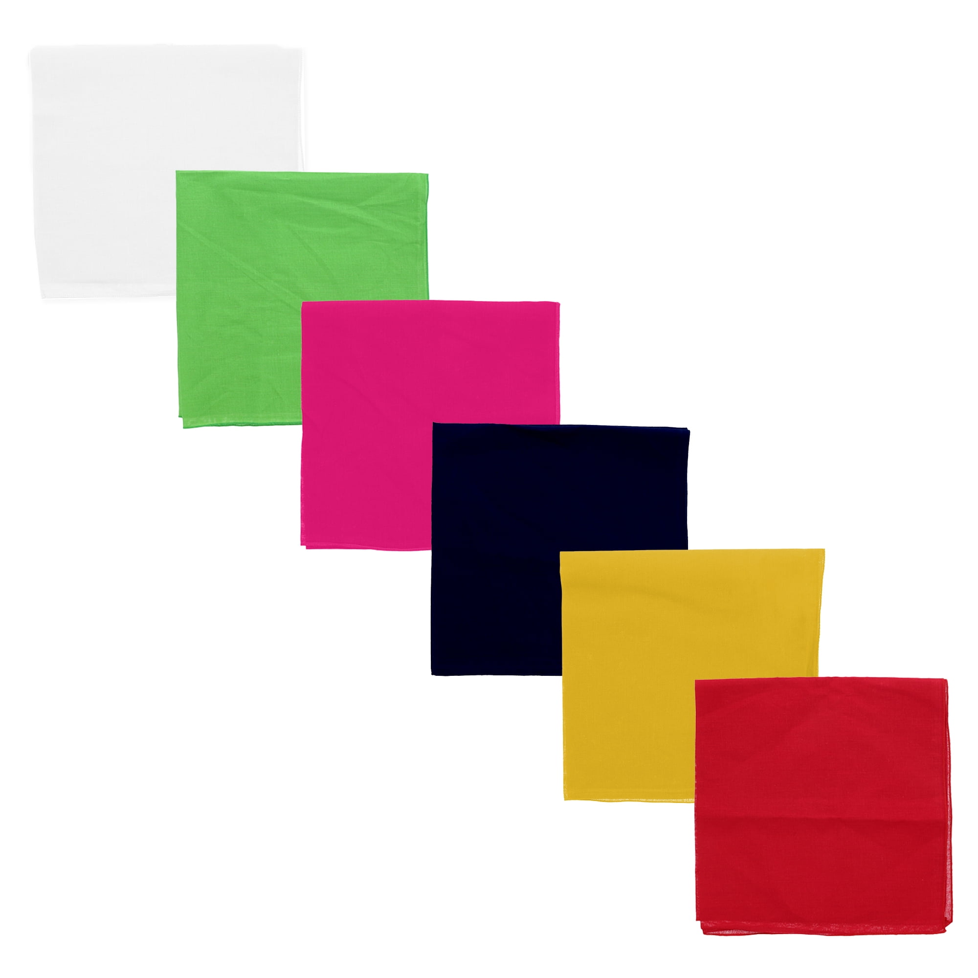 Motique Accessories Solid Color Bandana - Set of 6 Bandannas - Walmart.com