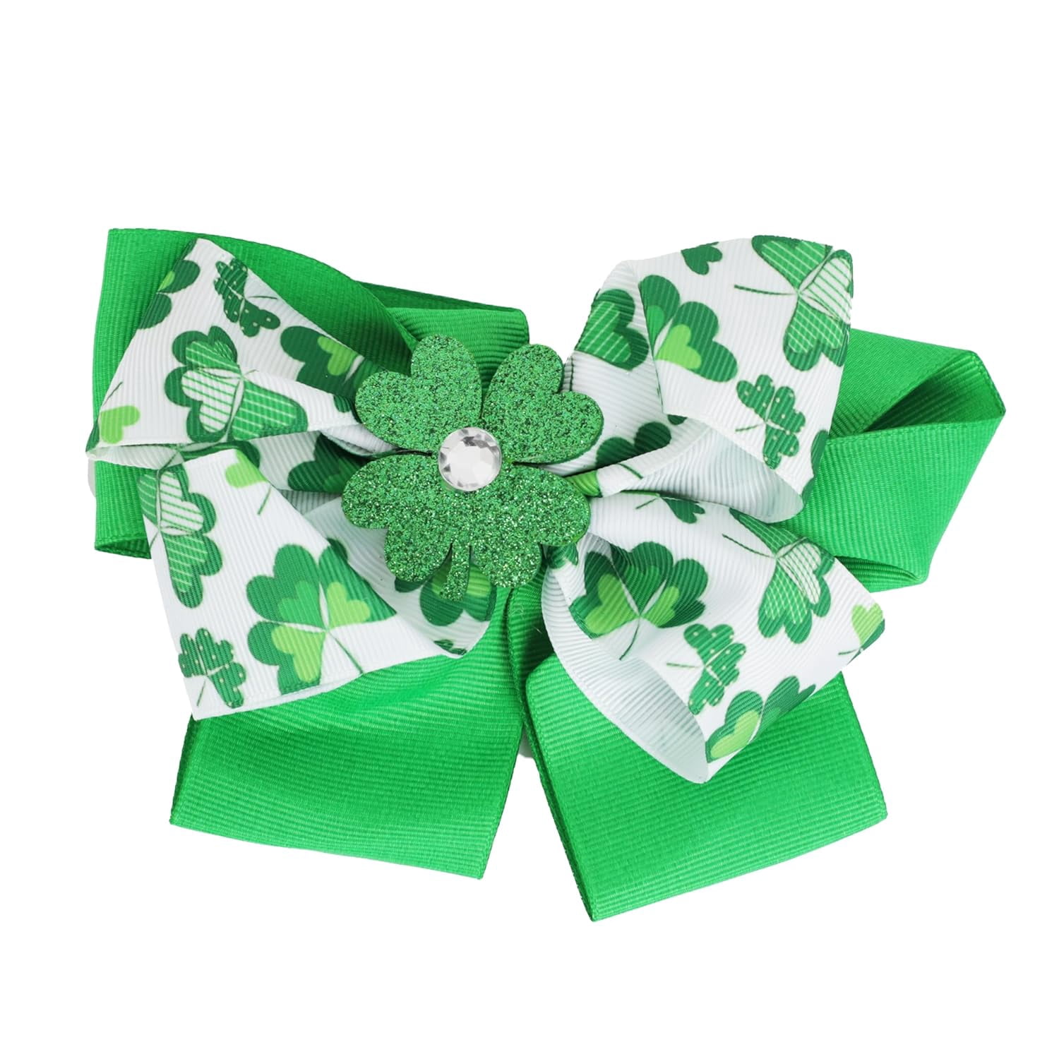 Motique Accessories St Patricks Day Hair Bow Clip with Shamrocks for ...