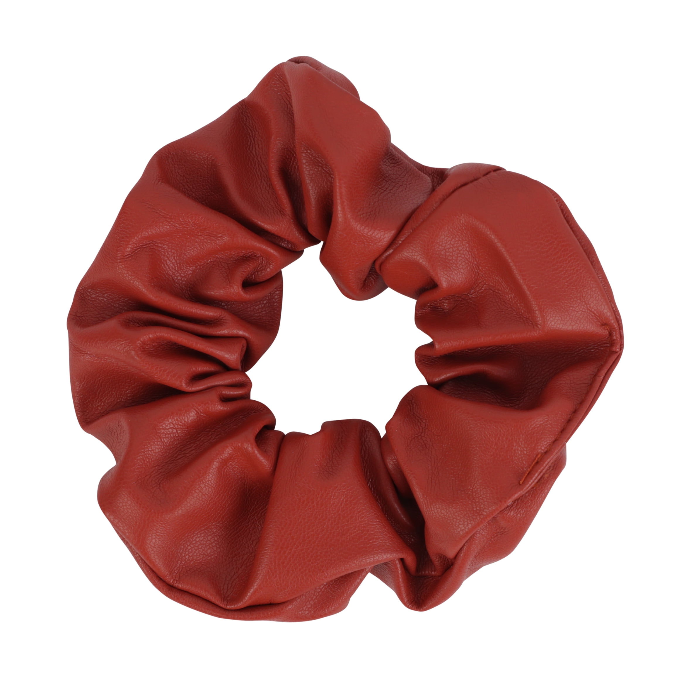 Motique Accessories Vegan Leather Look Scrunchie (Rust) - Walmart.com