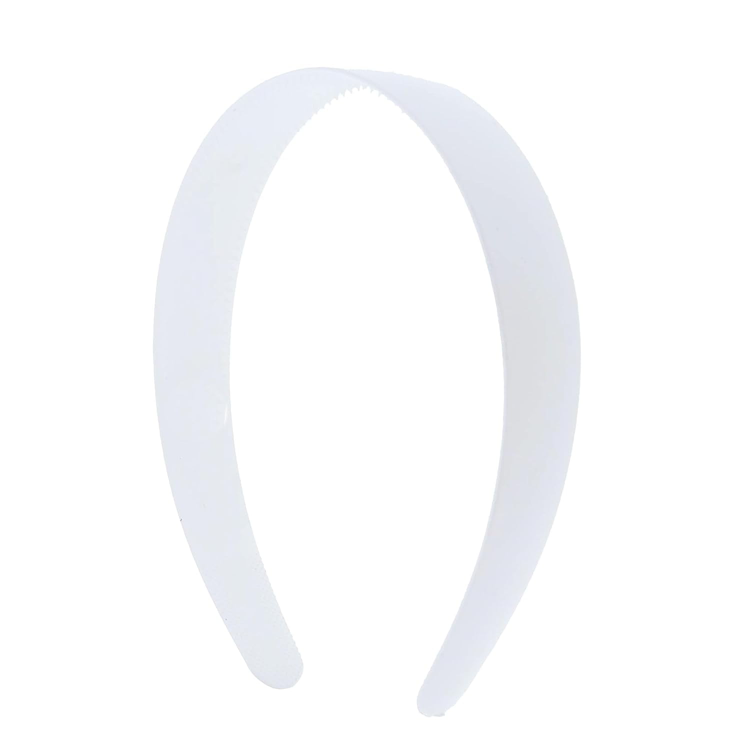 Motique Accessories White Plastic Hard Headband, 1 Inch with Teeth ...