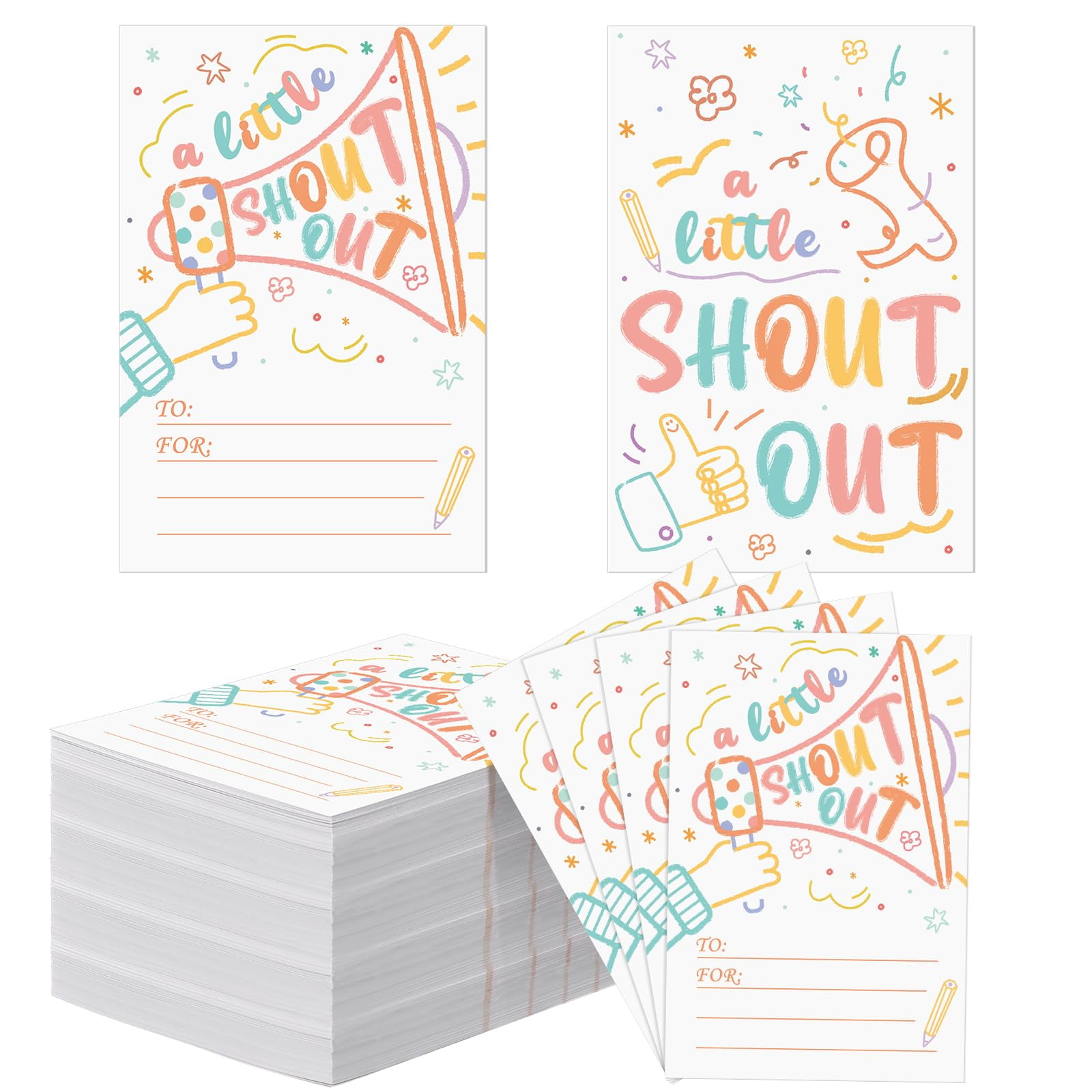 Motiskyy 100 Count 3.94 x 5.91 Inches Fun Shout out Cards for Employees ...